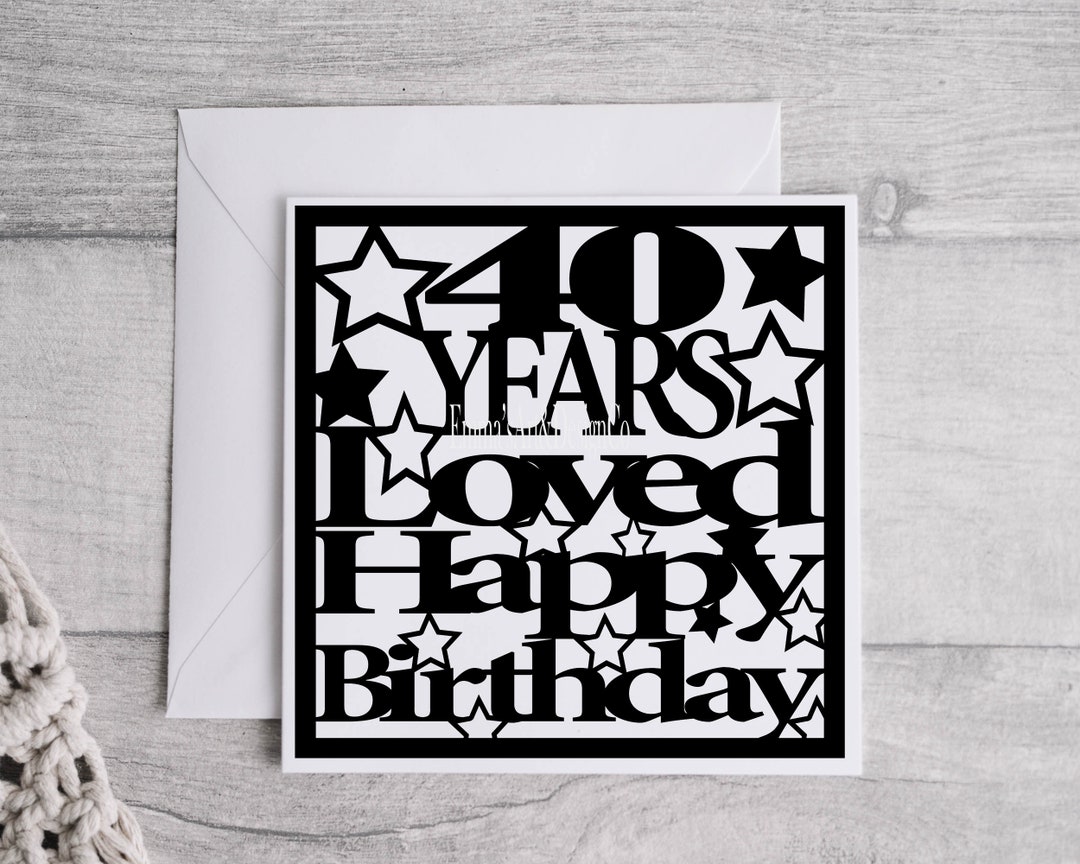 Happy Birthday 40th Card SVG, Happy 40th Birthday Svg, Happy Birthday ...