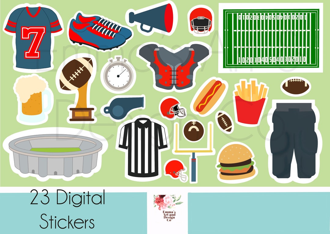 American Football Stickers, Printable Football Sticker, Football ...