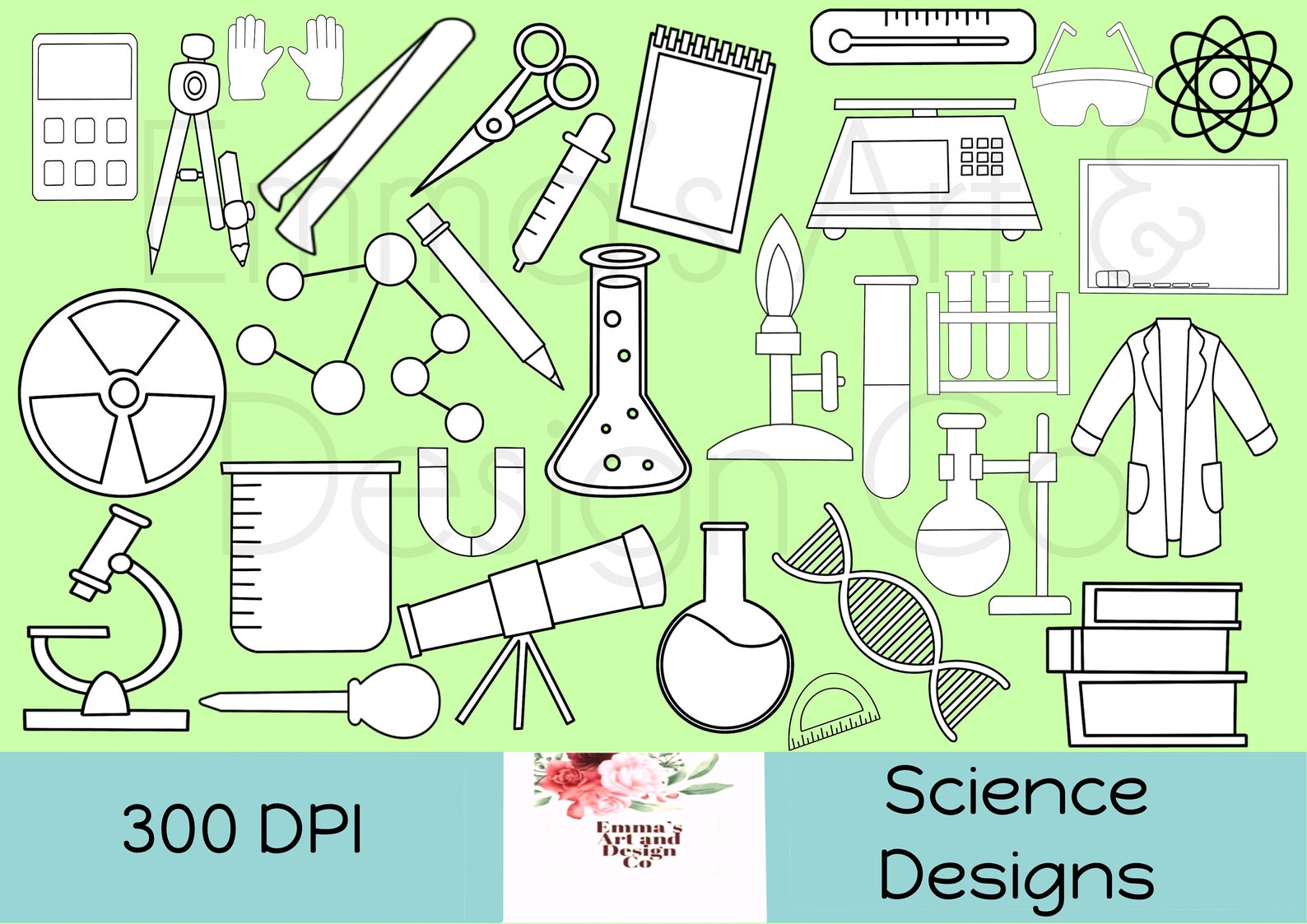 Science Digital Stamps, School PNG Clipart, Science Teacher Clipart ...