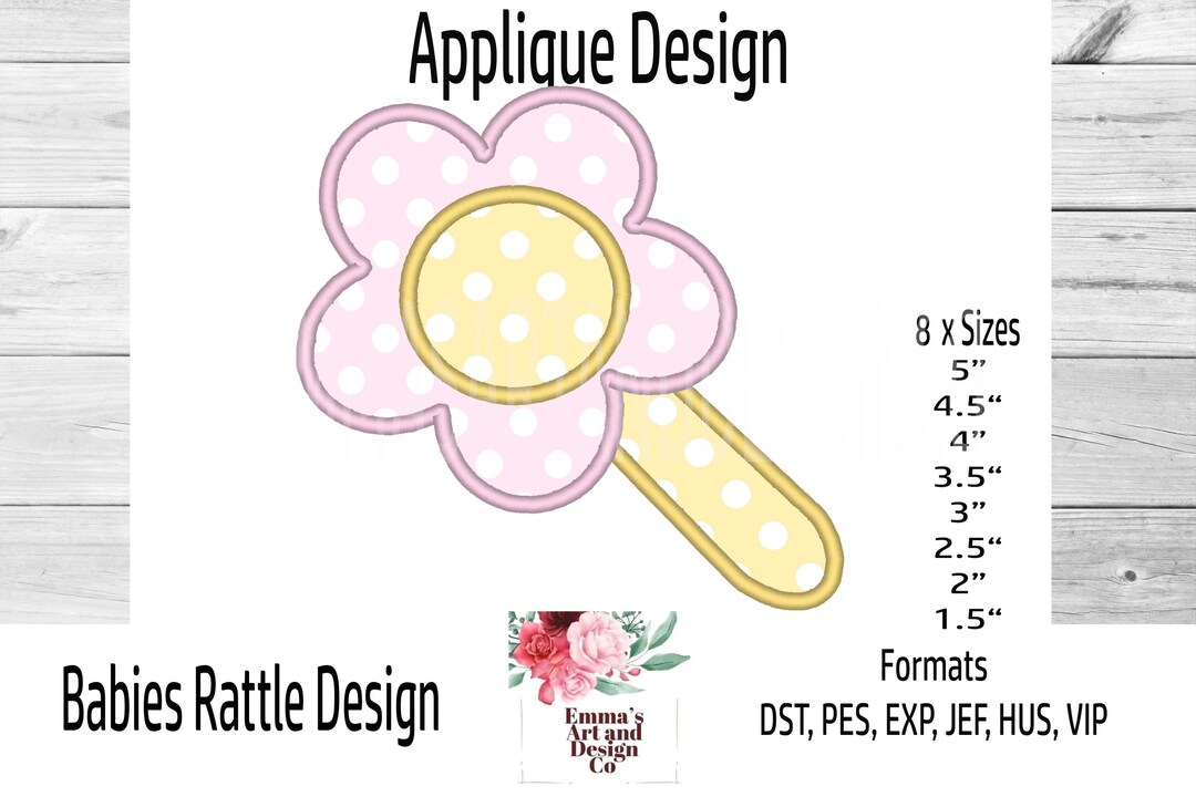 Baby Rattle Machine Embroidery Design, Machine Embroidery Toy Design ...