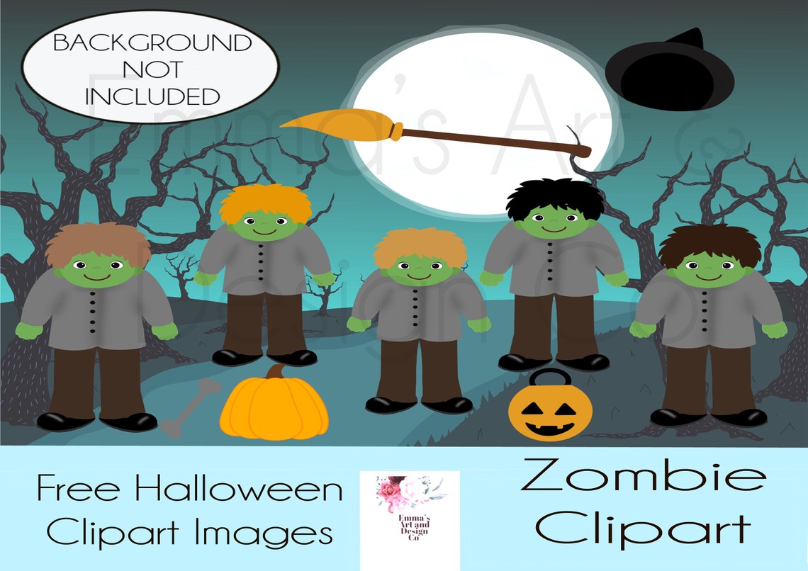 Halloween Clipart Halloween PNG Zombie Clipart Halloween - Etsy