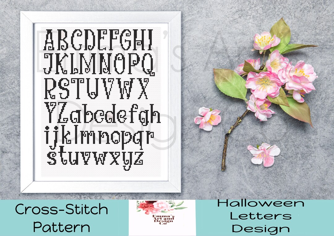 Halloween Alphabet Cross Stitch Pattern, Modern Cross-stitch Pattern ...