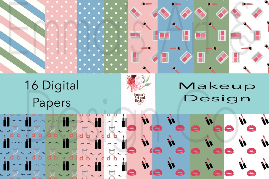 Makeup Digital Backgrounds, Makeup Digital Download, Cosmetic Digital ...