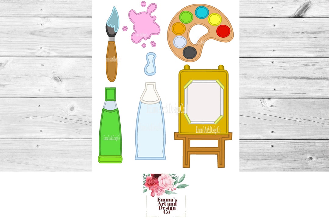 Art Embroidery Design, Paint Embroidery Design, School Art Class Design ...