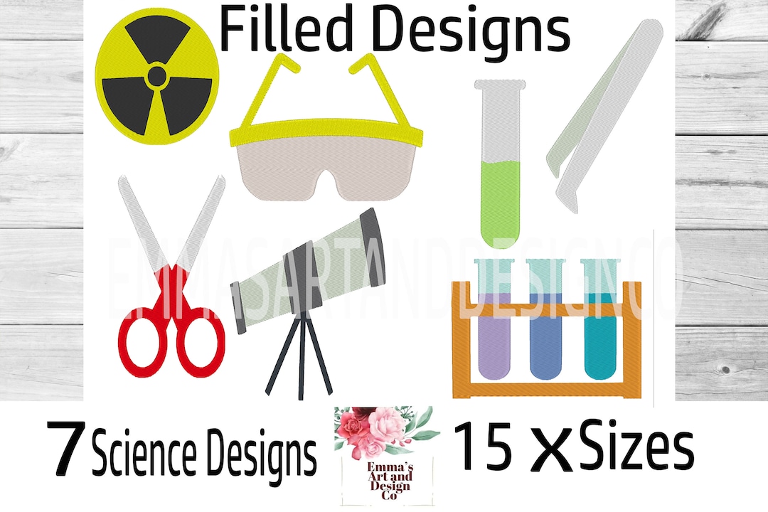 Science Embroidery Design, Chemistry Embroidery Design, Machine ...