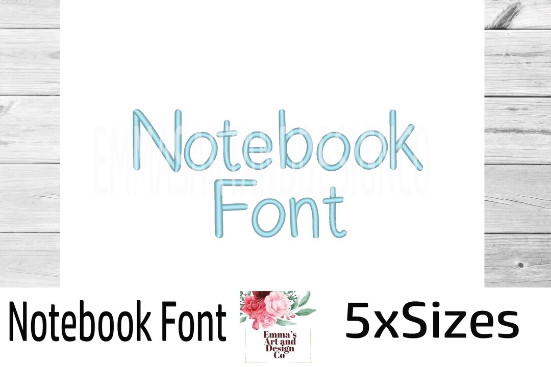Notebook Font, Machine Embroidery Font, Embroidery Ananda Font ...