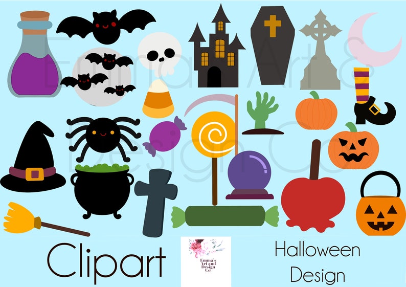 Halloween Clipart Halloween PNG Halloween Digital Stamps - Etsy