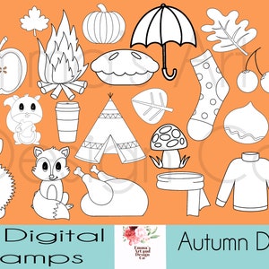 Autumn Digital Stamps, Fall PNG Clipart, Fall Clipart Image’s, Digital ...