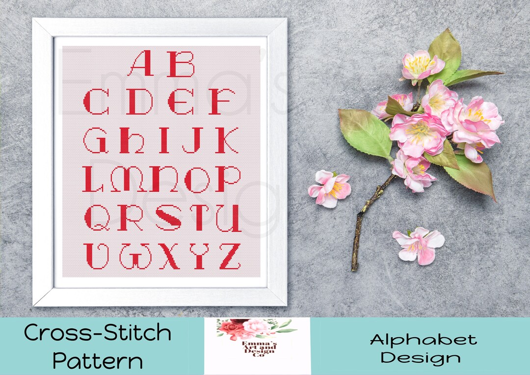 Block Alphabet Cross Stitch Pattern, Modern Cross-stitch Pattern, Cross ...