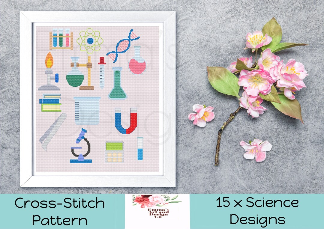 Science Cross Stitch Pattern, Back to School Cross-stitch Pattern ...