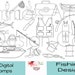 Fishing Digital Stamp, Fishing Stamp, Fishing Images Bundle, Fishing ...