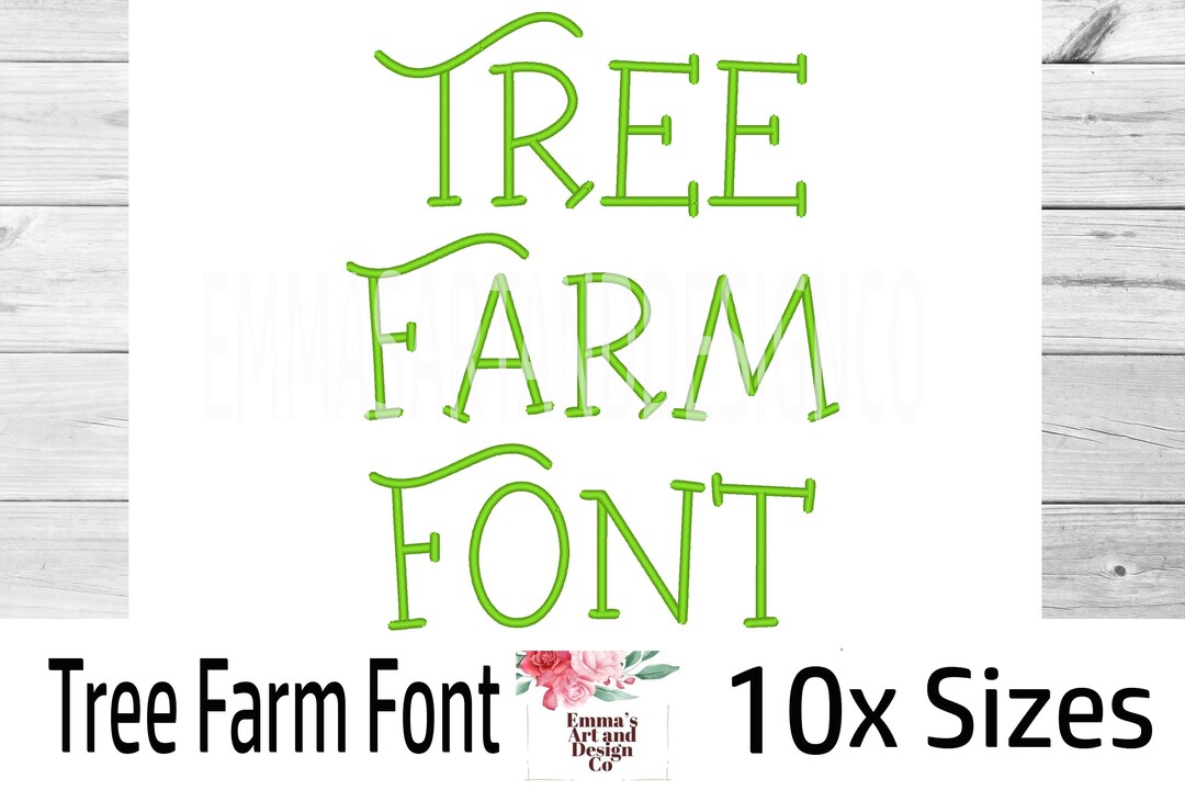 Tree Farm Font, Machine Embroidery Christmas Font, Machine Embroidery ...