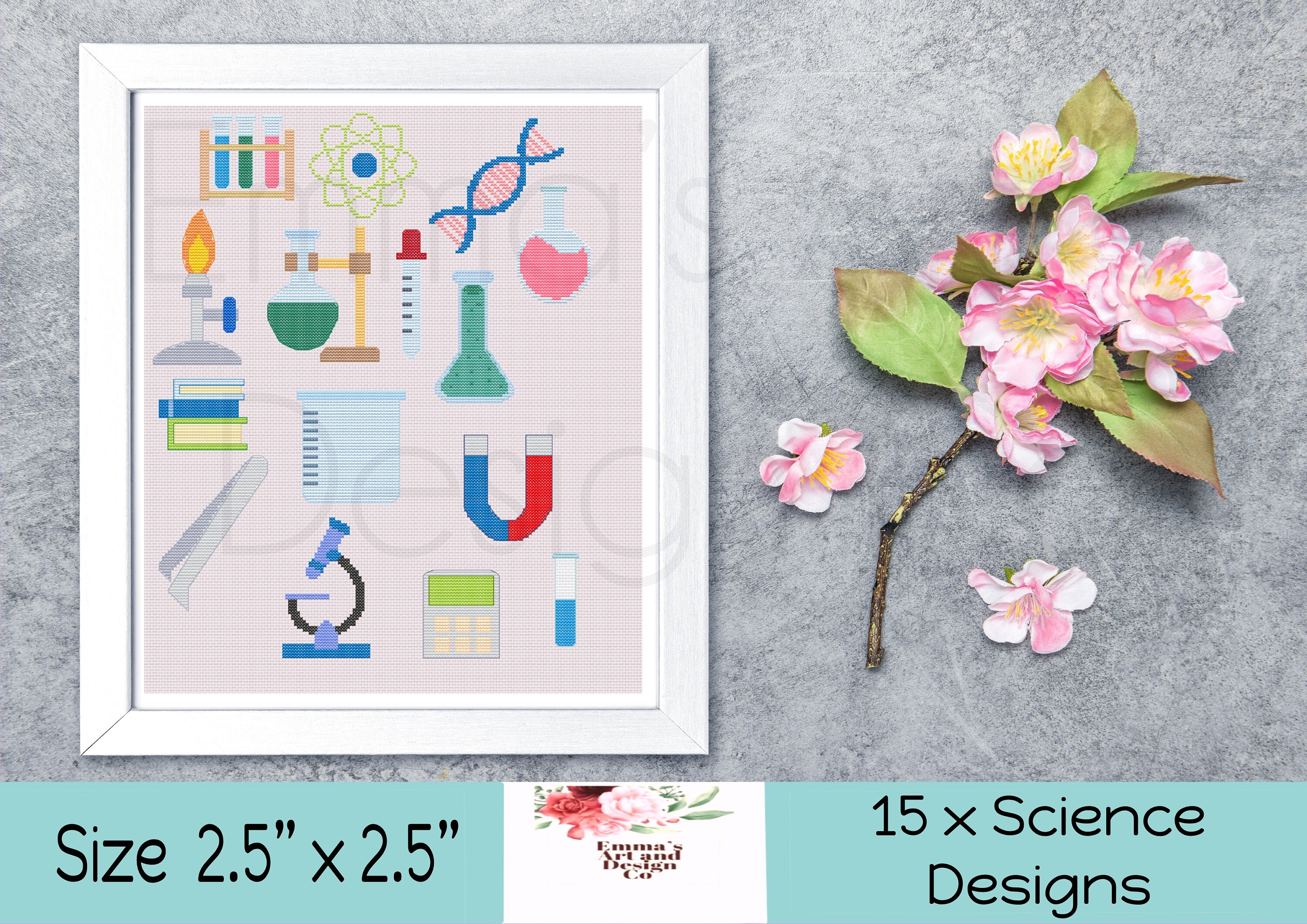 Science Cross Stitch Pattern, Back to School Cross-stitch Pattern ...