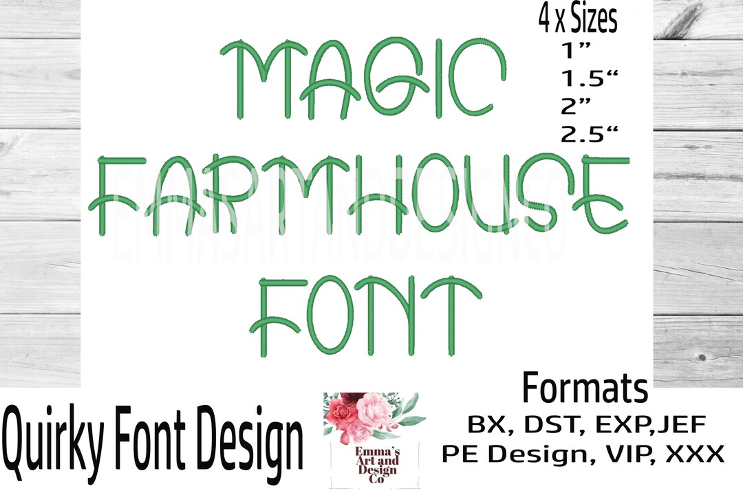 Magic Farmhouse Machine Embroidery Font, Magic Farmhouse Embroidery ...