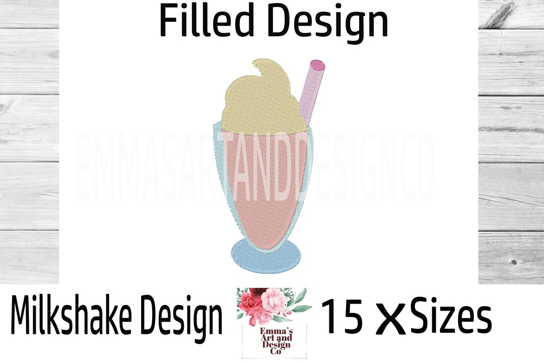 Milkshake Machine Embroidery Design, Milkshake Embroidery Design ...