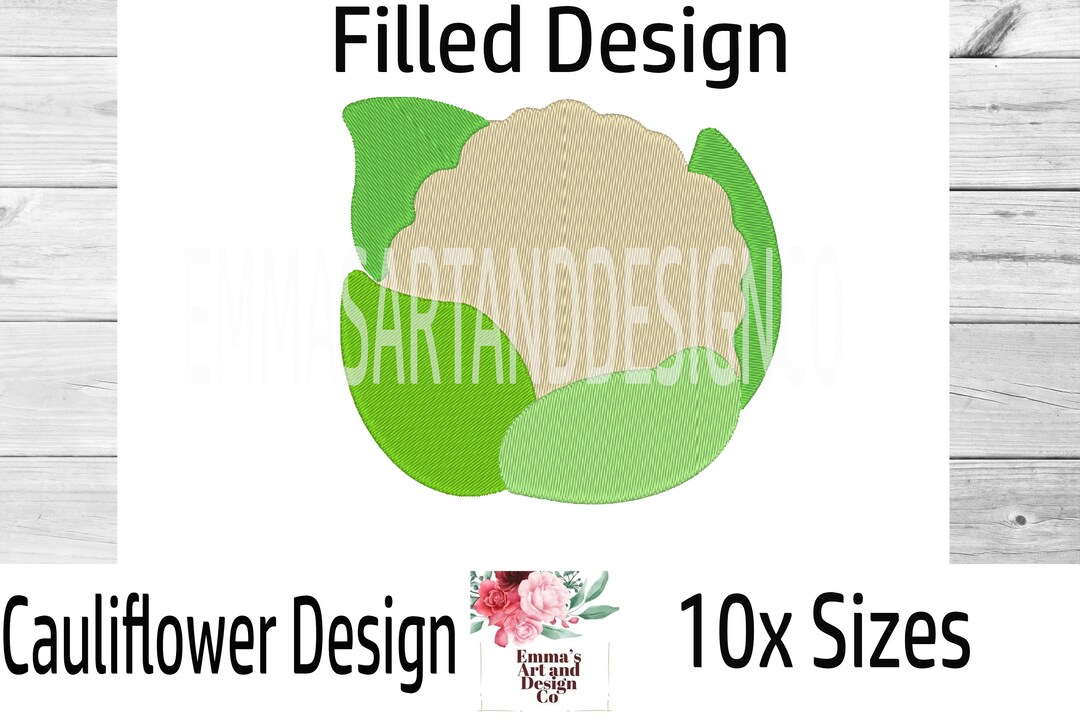 Cauliflower Machine Embroidery Design, Machine Embroidery Cauliflower ...