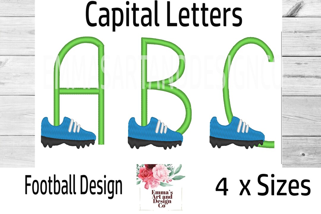 Soccer Machine Embroidery Design, Football Boot Letter Design, Footie ...