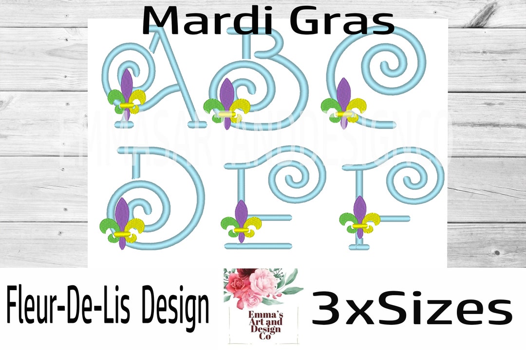 Mardi Gras Alphabet Machine Embroidery, Alphabet Machine Embroidery ...