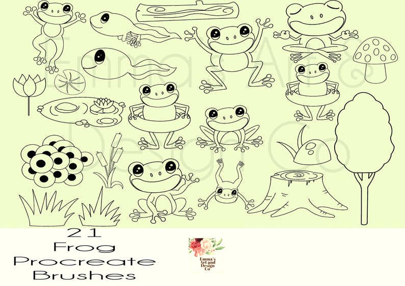 Procreate Frog Stamps Procreate Frog Brushes Procreate | Etsy