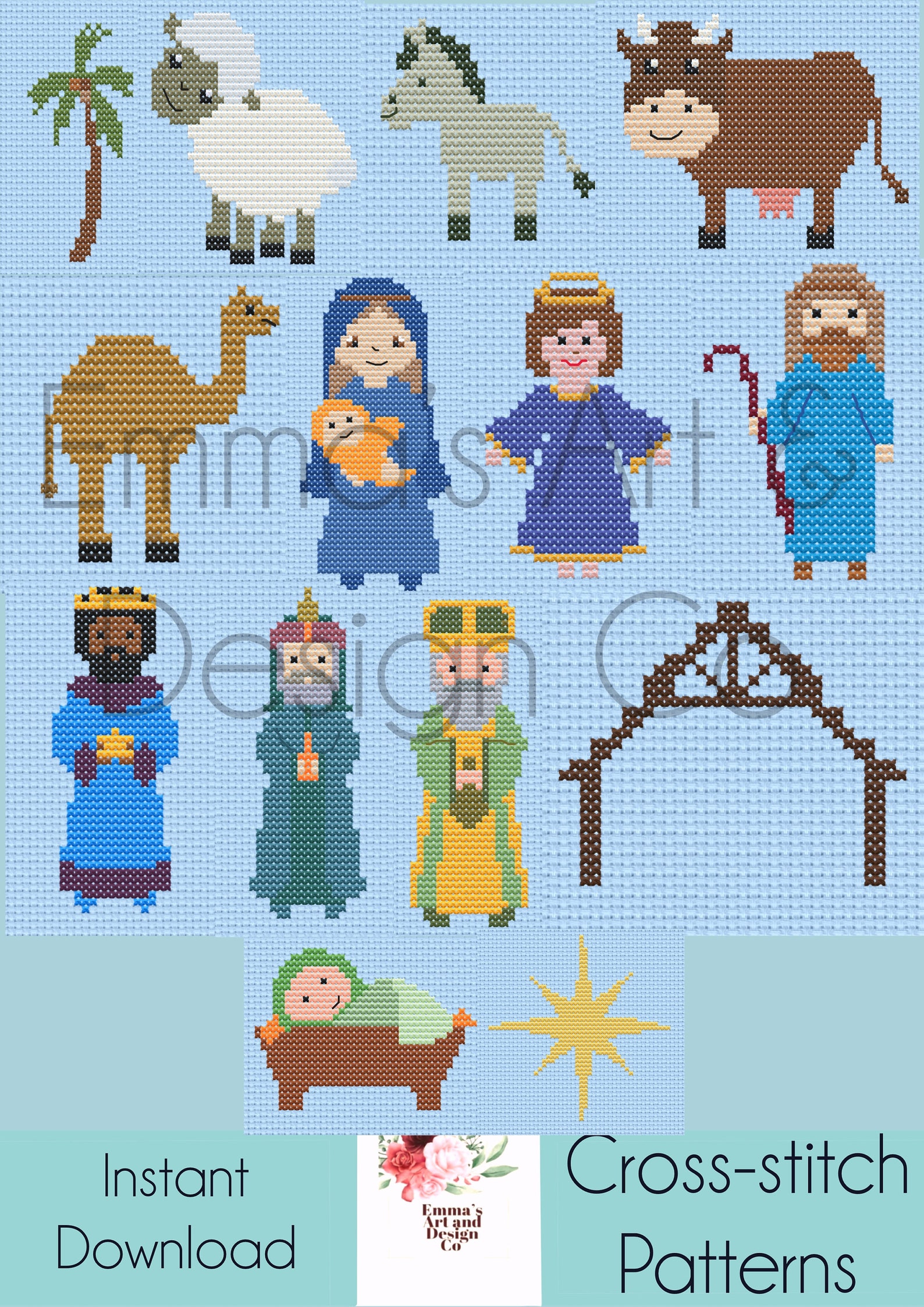 Nativity Cross-stitch Patterns, Christmascross-stitch Patterns, Counted ...