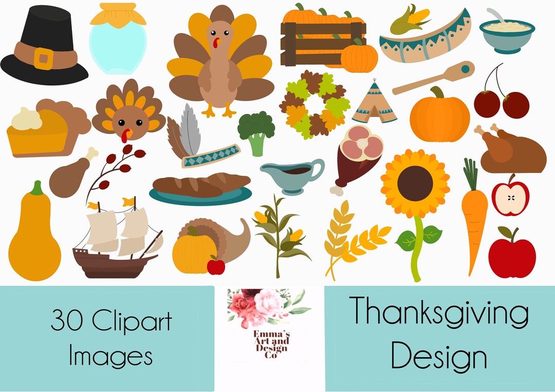 Thanksgiving Digital Stamps, Fall PNG Clipart, Fall Clipart Image’s ...
