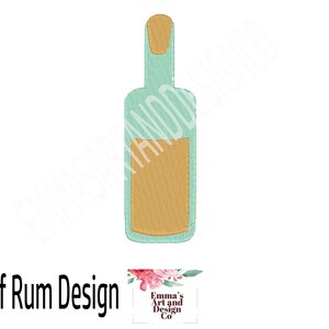 Rum Machine Embroidery Design, Pirate Rum Embroidery Designs, Bottle of ...