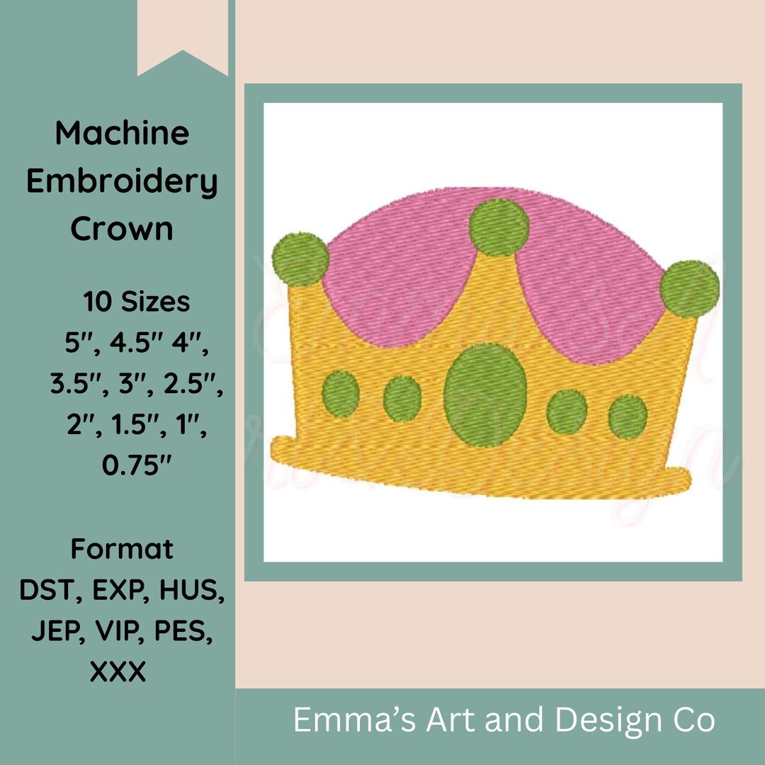 Mardi Gras Crown Embroidery Design, Royal King Queen Crown, Machine ...