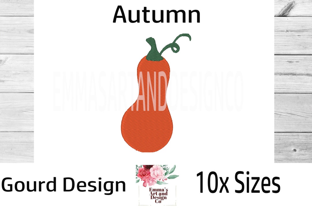 Gourd Machine Embroidery Design, Fall Machine Embroidery Design, Autumn ...