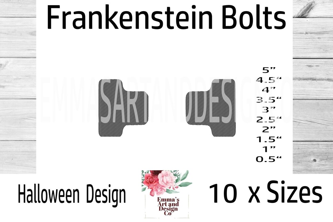 Frankenstein Bolts Embroidery Design, Halloween Frankenstein Embroidery ...