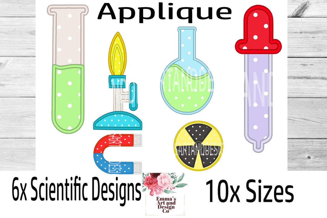 Science Embroidery Design, Chemistry Embroidery Design, Machine ...