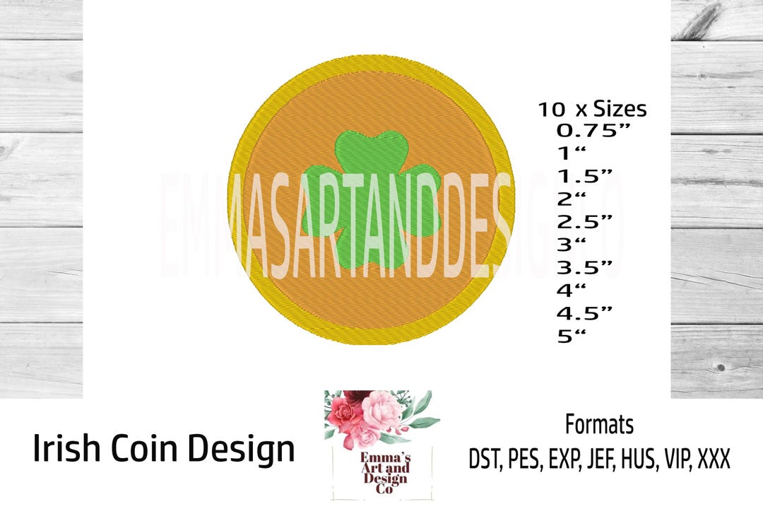 Mini Coin Machine Embroidery Design, Irish Coin Design, Coin Embroidery ...