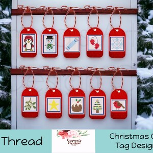 Christmas Gift Tags, Cross Stitch Pattern, SET OF 10, Small Cross ...