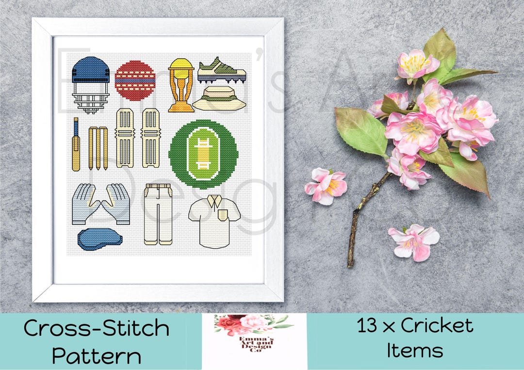 13 Cricket Cross Stitch Patterns, Fathers Day Cross-stitch Pattern ...