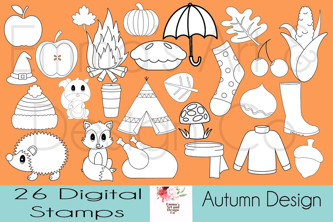 Autumn Digital Stamps, Fall PNG Clipart, Fall Clipart Image’s, Digital ...
