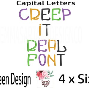 Creep It Real Machine Embroidery Font, Creep It Real Embroidery Font ...