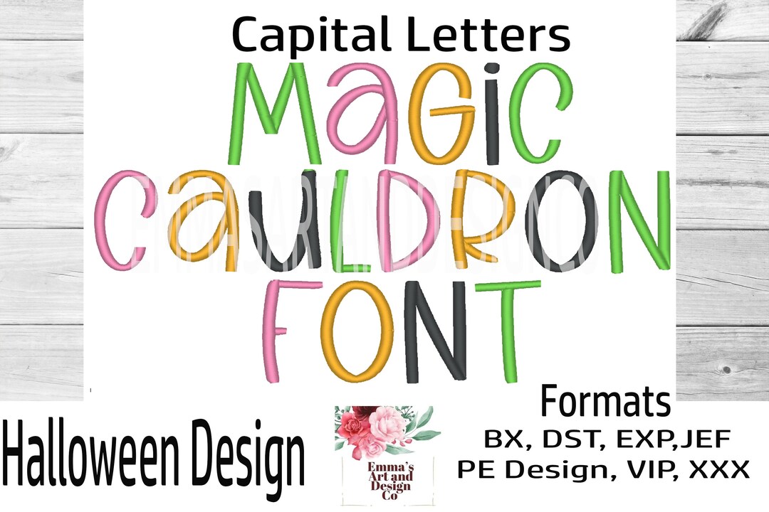 Magic Cauldron Machine Embroidery Font, Magic Cauldron Embroidery Font ...