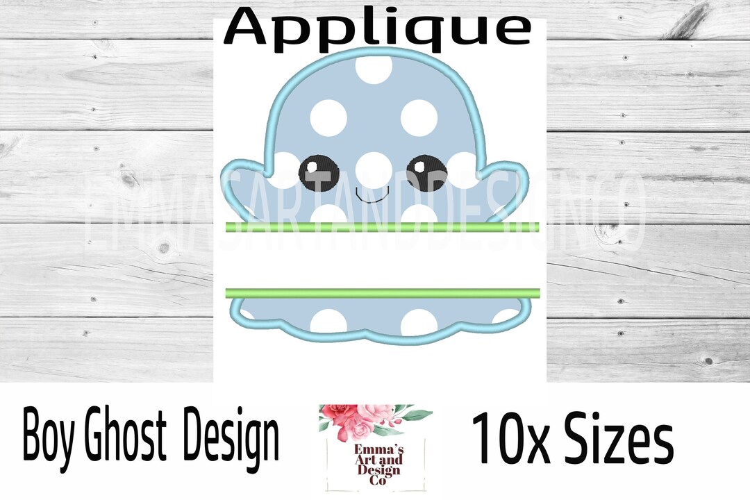Ghost Split Name, Split Ghost Machine Embroidery Design, Halloween ...