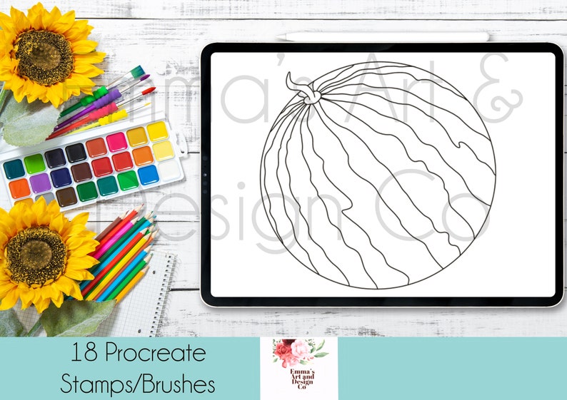 18 Watermelon Procreate Stamps Procreate Brushes Procreate Brush Set