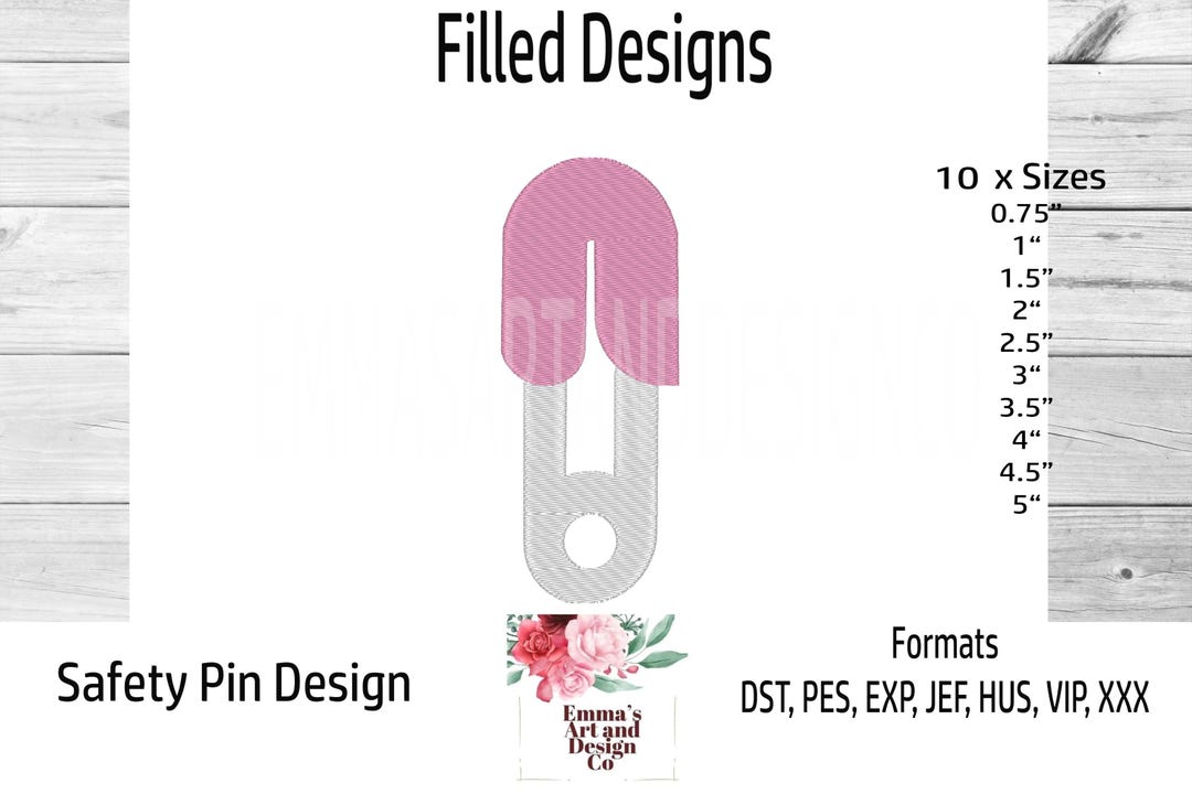 Babies Safety Pin Machine Embroidery Design, Machine Embroidery Pin ...