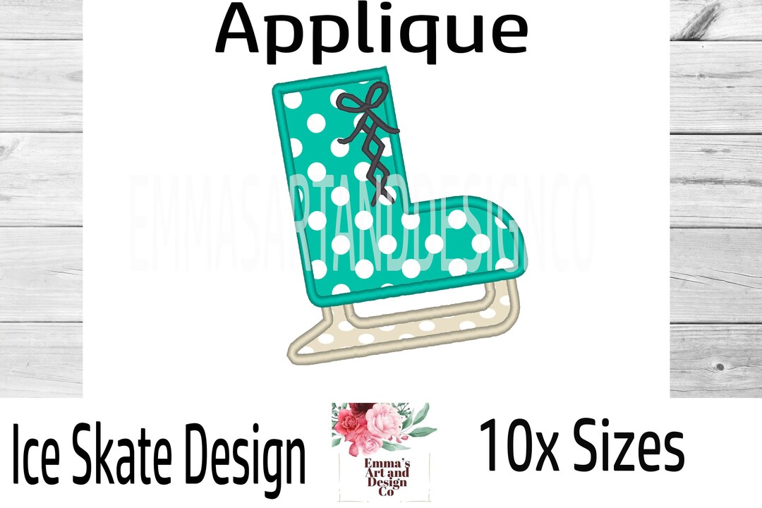 Ice Skate Machine Embroidery Design, Machine Embroidery Ice Skating ...