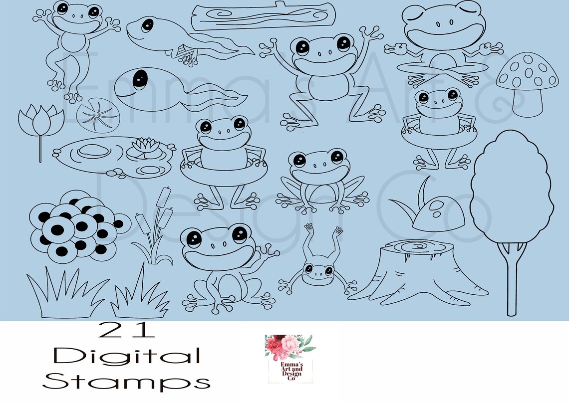 Frog Digital Stamps Frog PNG Clipart Frog Clipart Images - Etsy