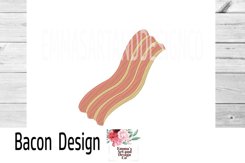 Bacon Machine Embroidery Design, Bacon Embroidery Design, Food Design ...