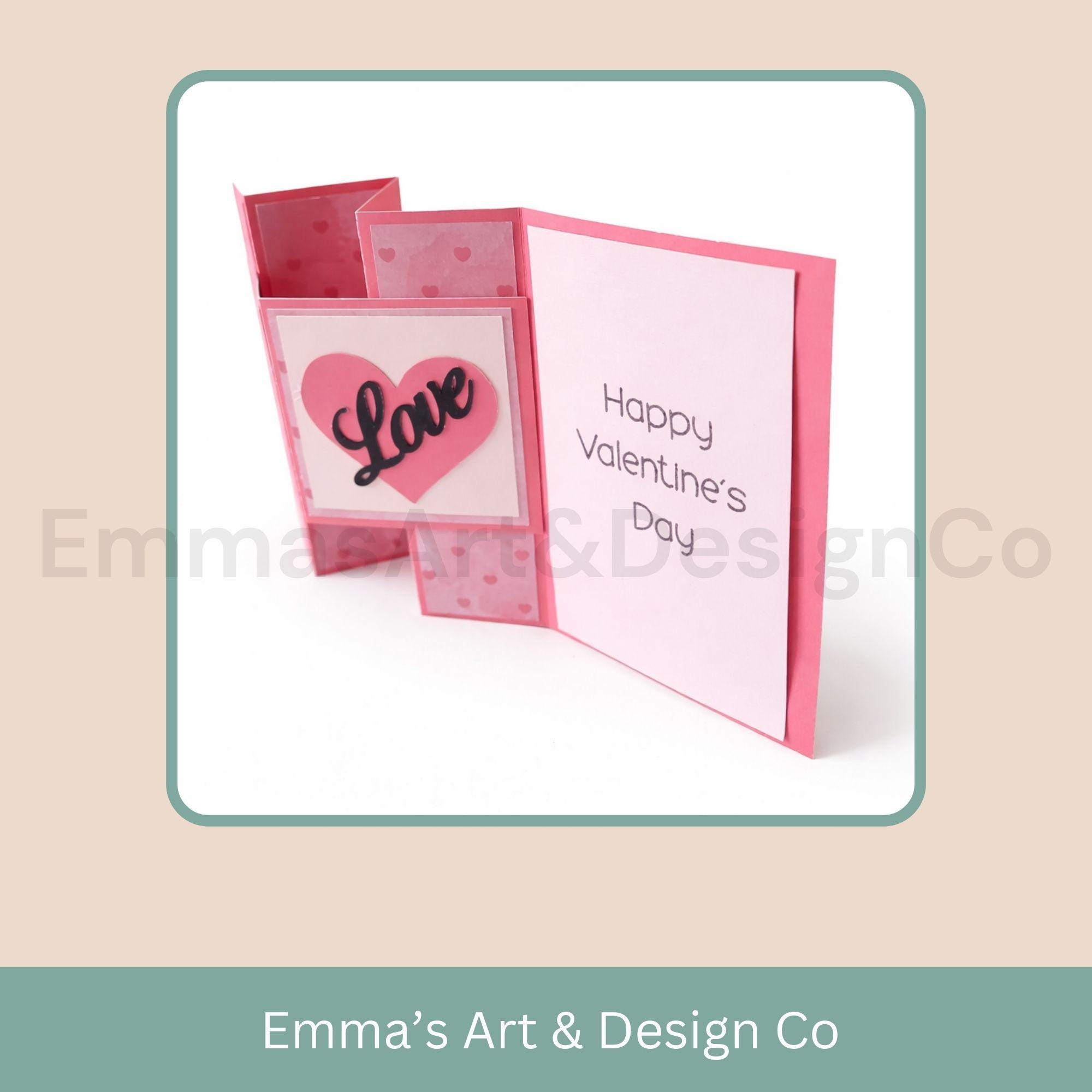 3D Valentines Card SVG, Pop up Cupid Card Fun Fold Accordion, Cricut ...
