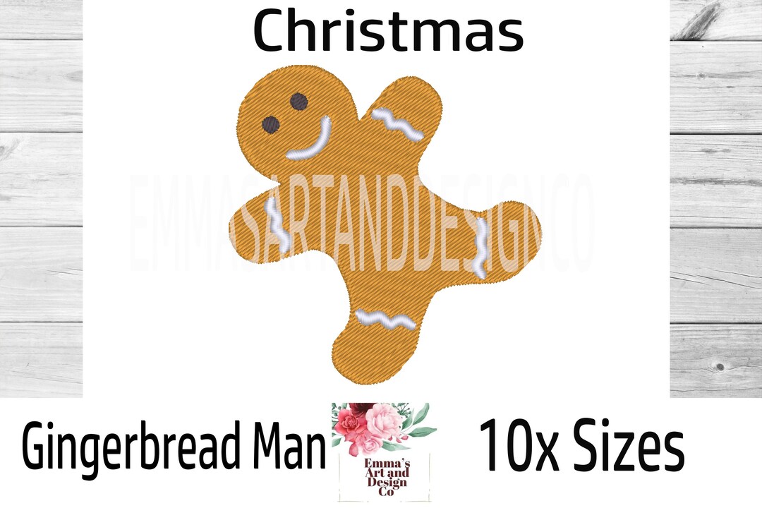 Gingerbread Man Machine Embroidery Design, Machine Embroidery ...