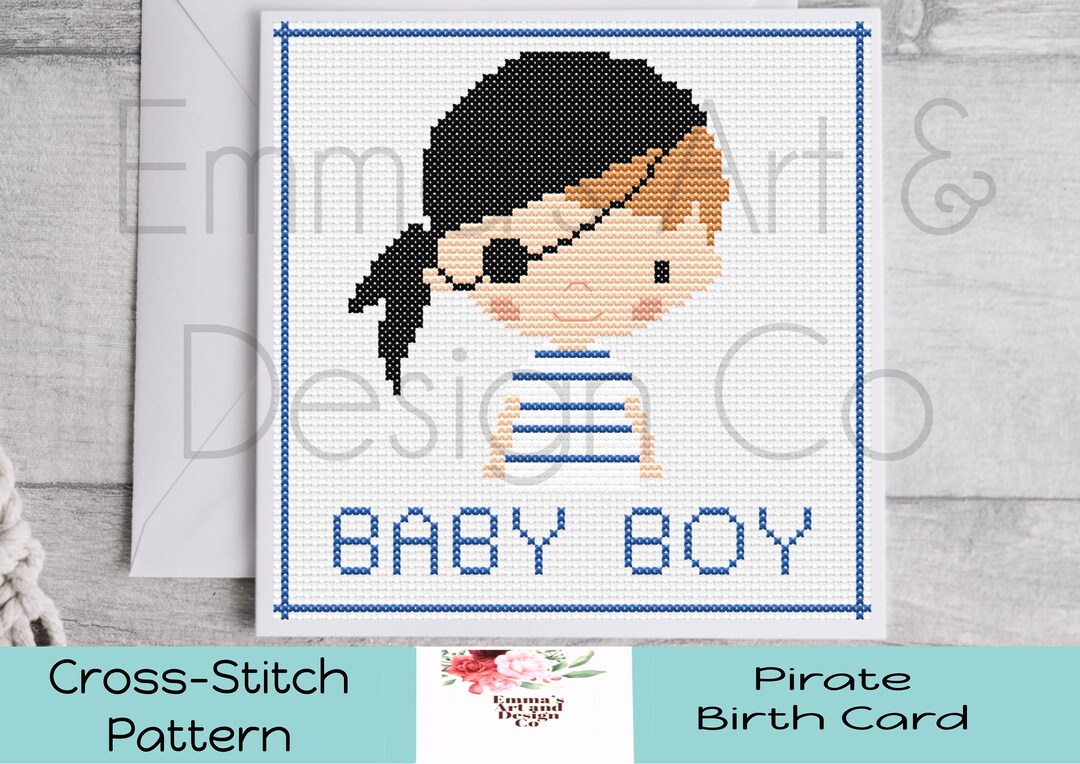 Pirate Cross Stitch Pattern, Boy Cross-stitch Pattern, Cross-stitch ...