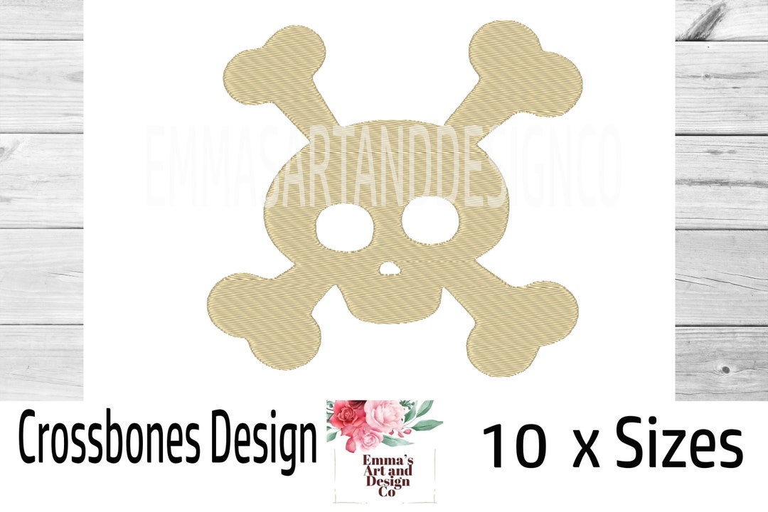Cross Bones Machine Embroidery Design, Skull and Bones Embroidery ...