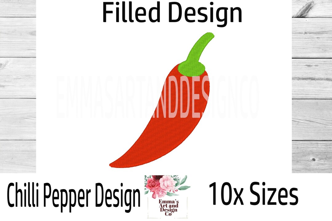Chilli Pepper Machine Embroidery Design, Machine Embroidery Chilli ...