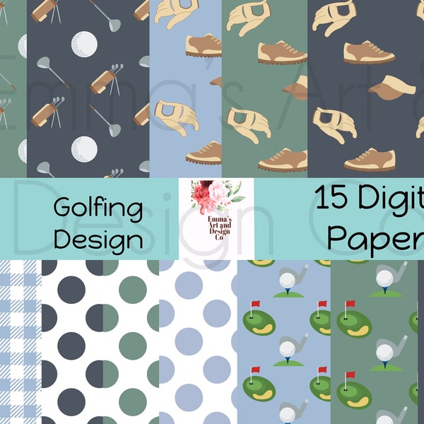 Golf Digital Paper - Etsy