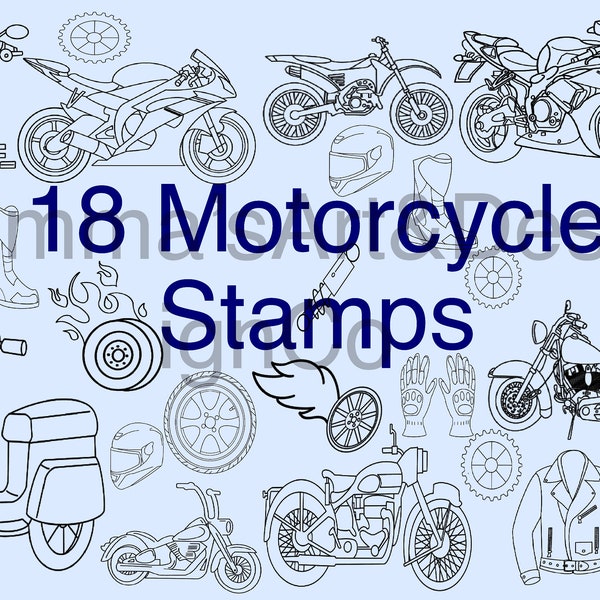 Motorcycle Stamp - Etsy