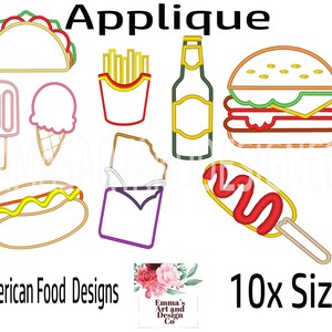 Applique Food Machine Embroidery Design, Fast Food Embroidery Design ...